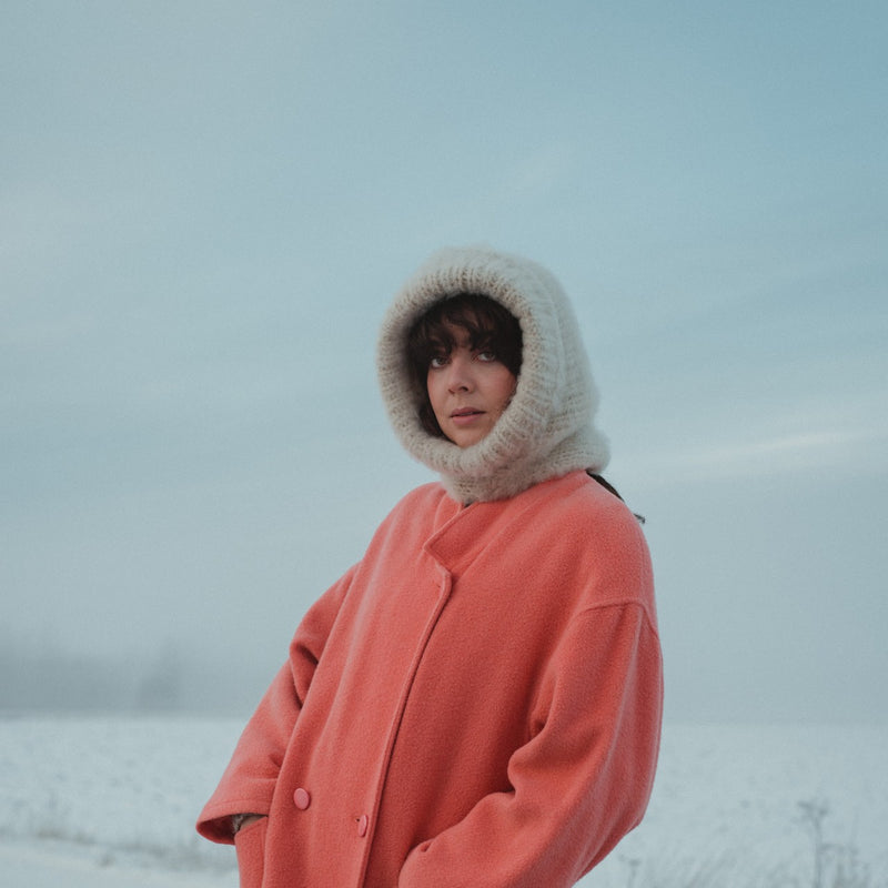 Luonnonvalkoinen Säihke Hohto-huppu | Villahuppu | Myssy - Myssyfarmi